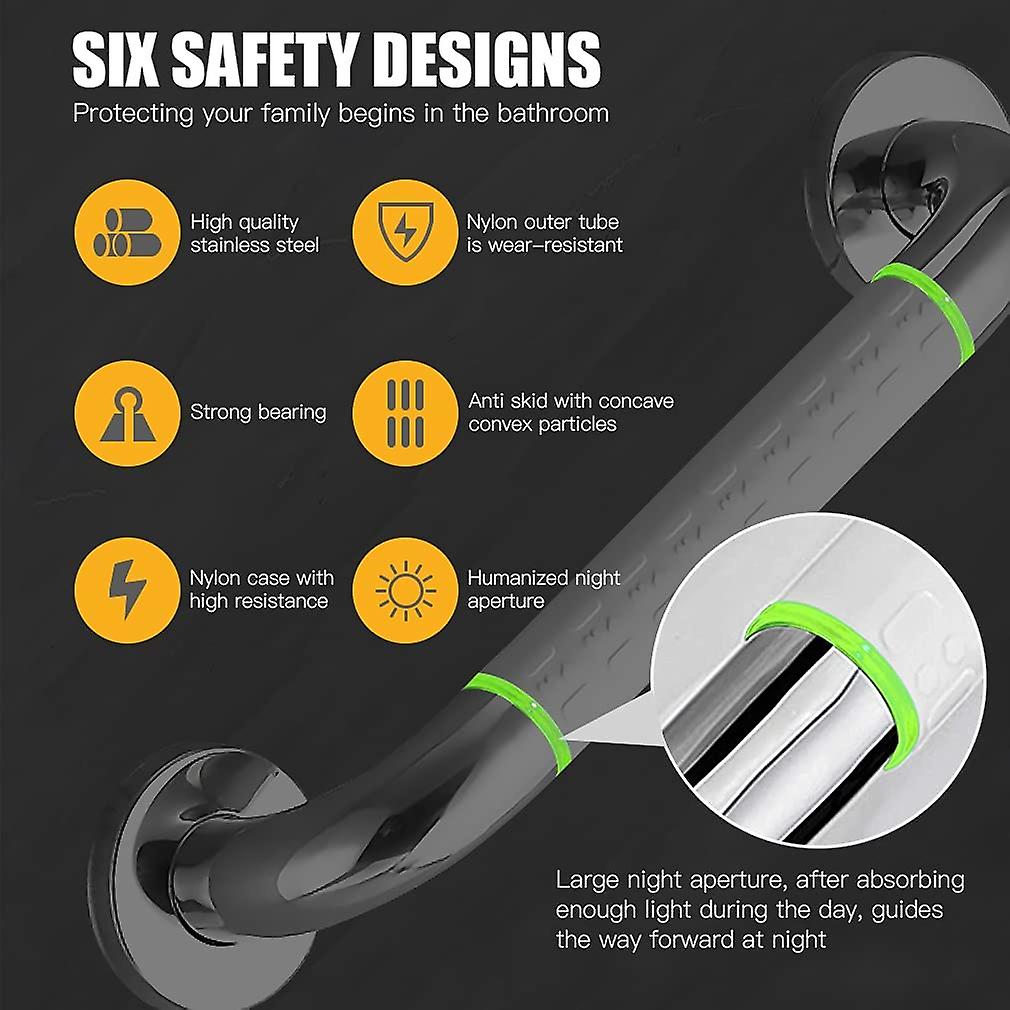 Shower Grab Bar, Anti-slip Handle Grab Bar, Wall Mounted Stainless ...