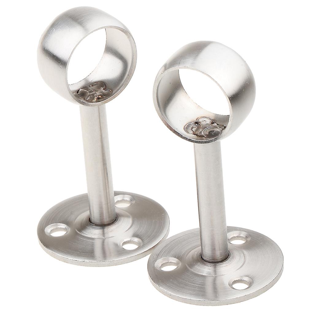 4 Pieces Stainless Steel Wardrobe Pipe Lever Rod Holder Socket Bracket ...