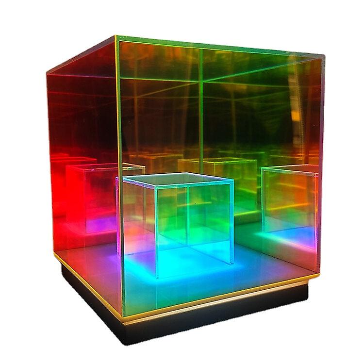 Cube led color table lamp cube box acrylic color table lamp for bedroom ...
