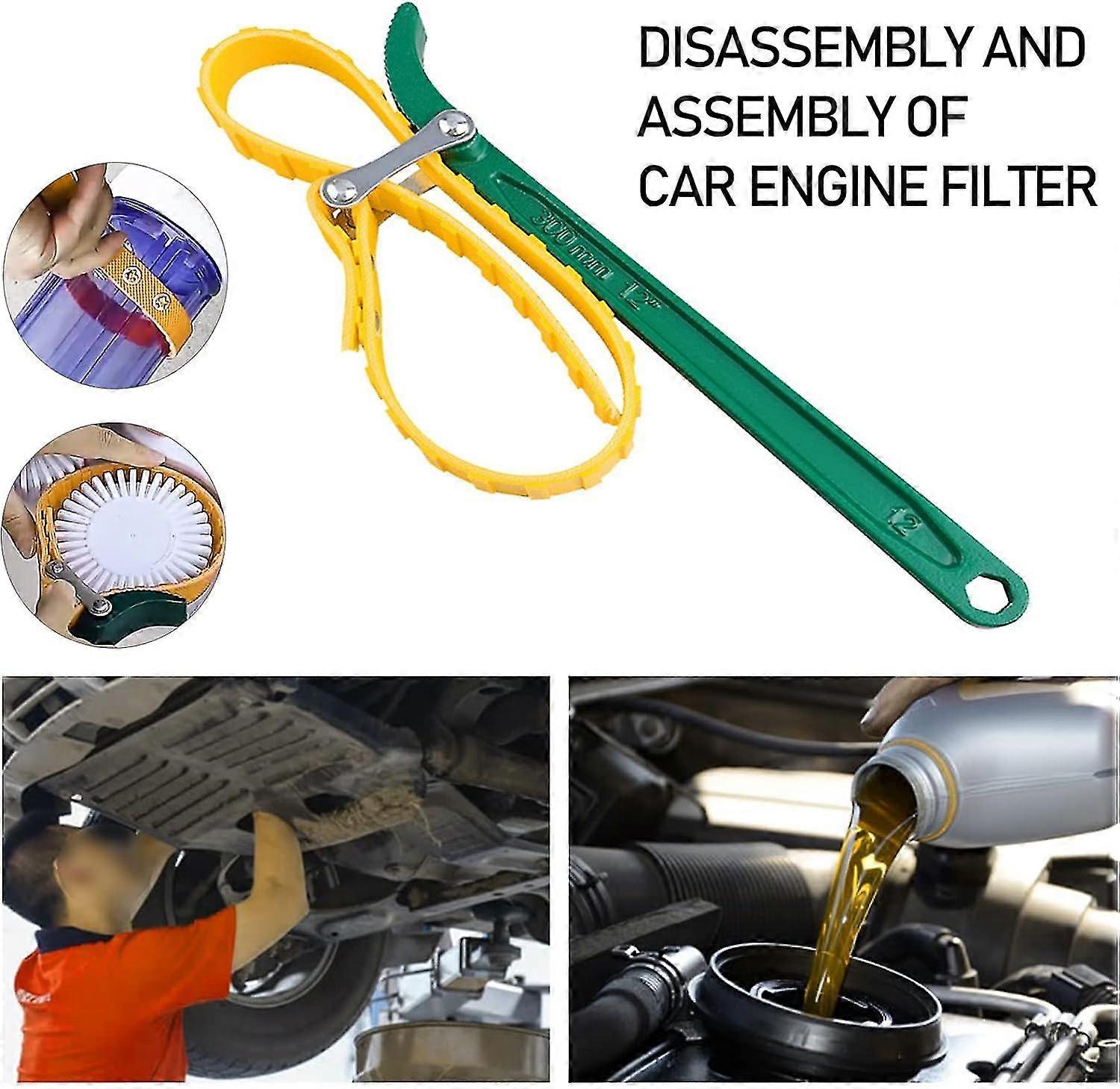Adjustable Strap Wrench, Oil Filter Wrench, Multi-function Filter Strap ...