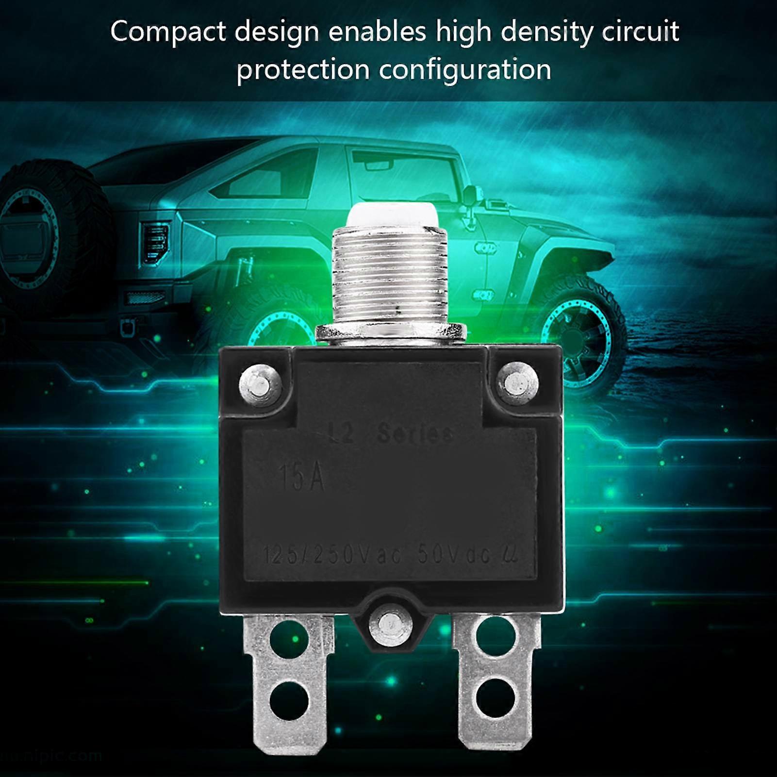 15A 125/250V Reset Thermal Switch Circuit Breaker Overcurrent Overload ...