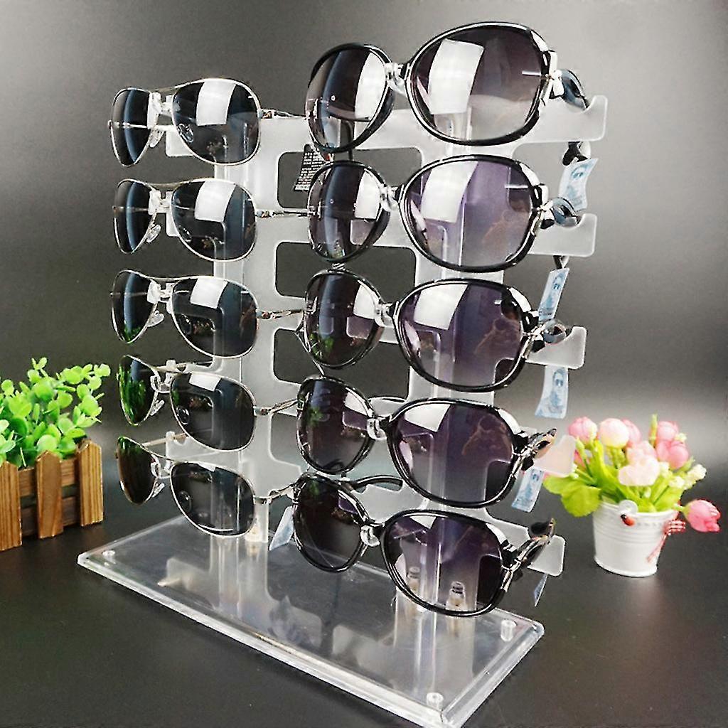 Two Row Sunglasses Rack 10 Pairs Glasses Holder Display Stand ...