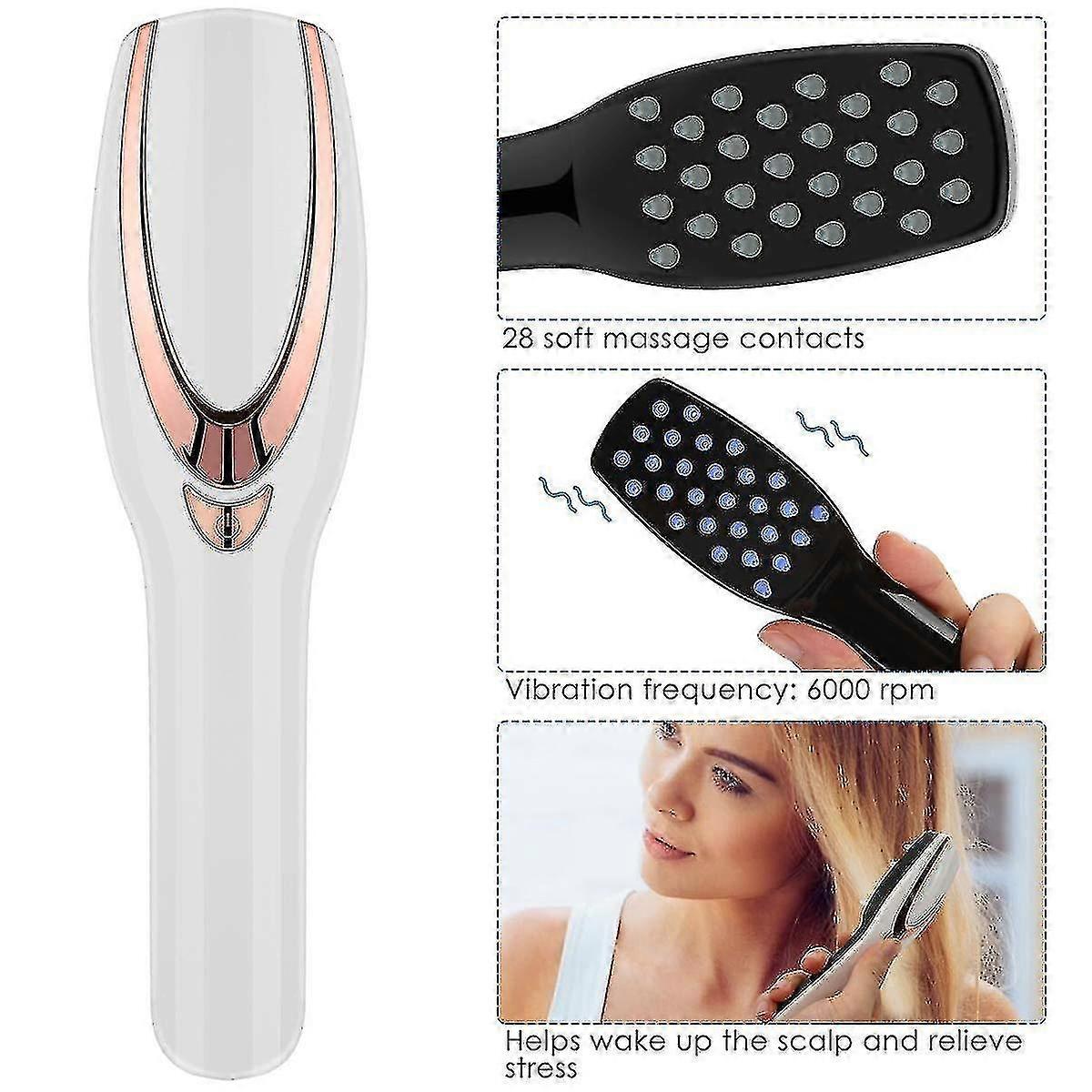 Phototherapy Hair Regrowth Brush, Scalp Massager Comb For Hair Growth ...