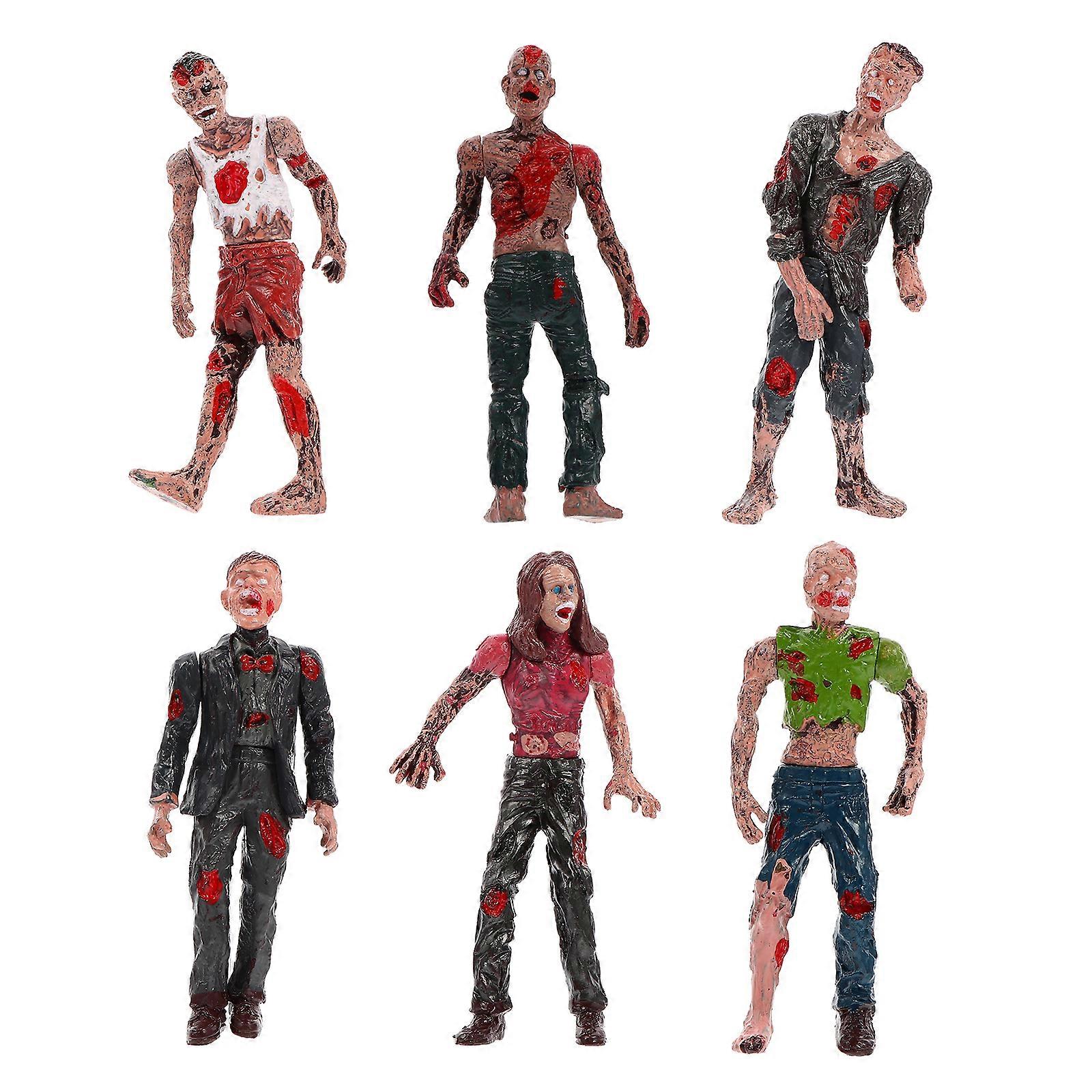 6Pcs Bloody Zombie Models Simulated Zombie Prank Props Halloween Scary ...