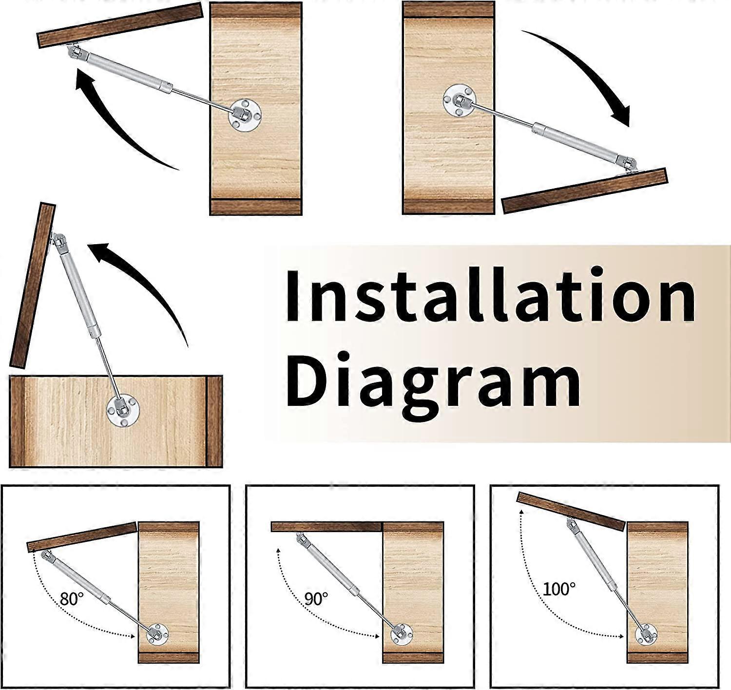 4 Pieces Hydraulic Gas Struts, 100N/10Kg Hydraulic Cabinet Struts ...