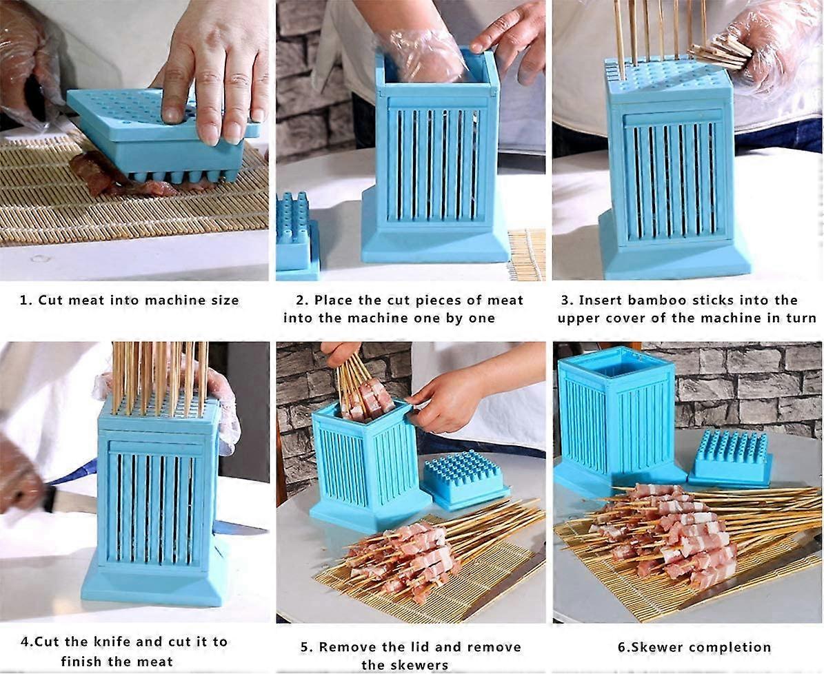 49 Holes Meat Skewer Kebab Maker Box Machine--green | Fruugo UK
