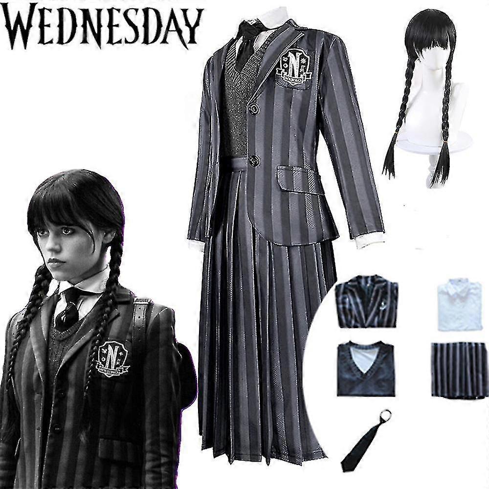 Wednesday Addams Deluxe School Uniform Outfit Cosplay Fancy Dress ...