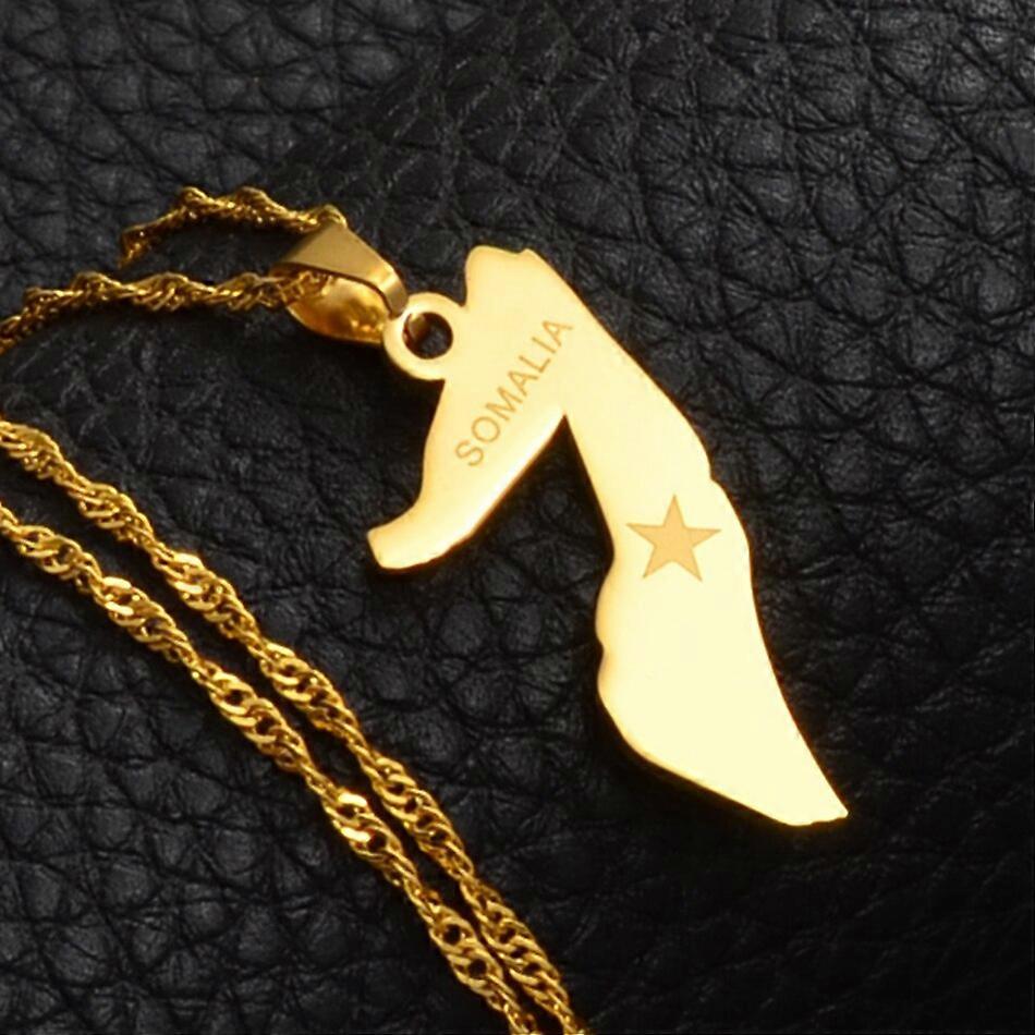 Anniyo 3CM Small Somalia Map Necklace for WomenGirl Gold Color Jewelry ...
