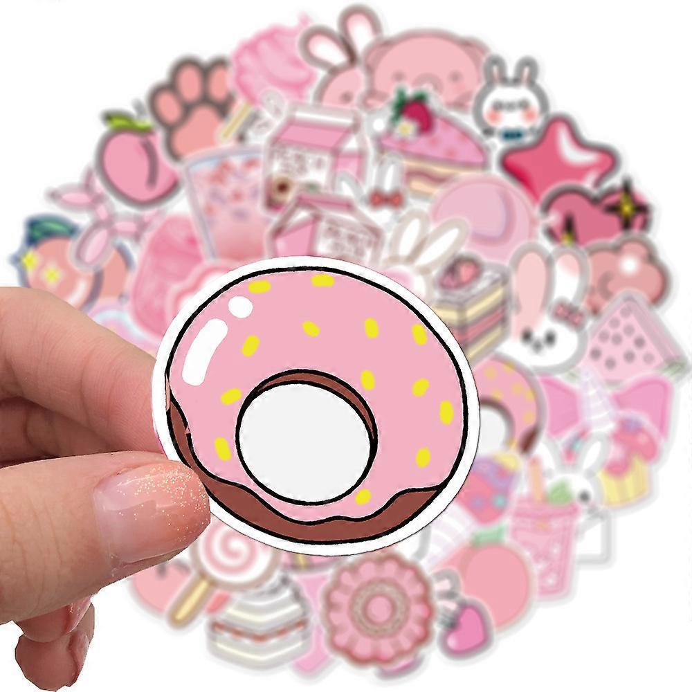 50 PCS Cute Pink Stickers for Water Bottles, Kawaii Aesthetic Stickers ...