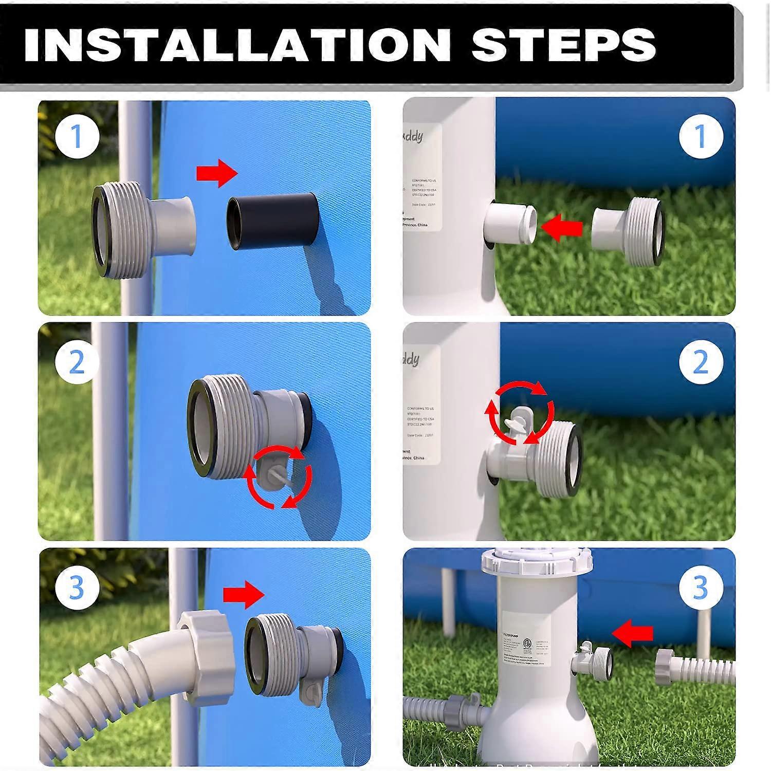 4PCS Pool Hose Adapter, Pool Adapter, Intex Pool Adapter, Pool Hose ...