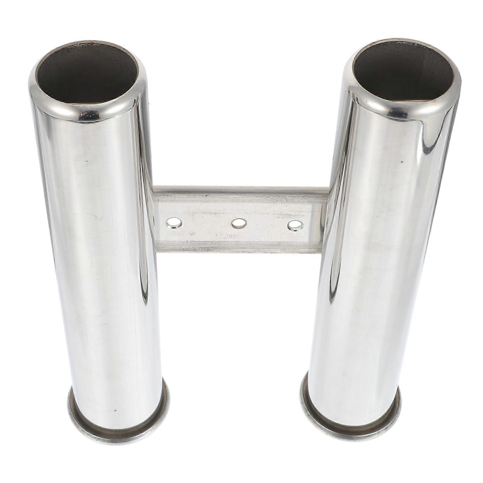 1 Set Fishing Rod Holder Double-tube Fishing Pole Bracket Wall-mounted ...