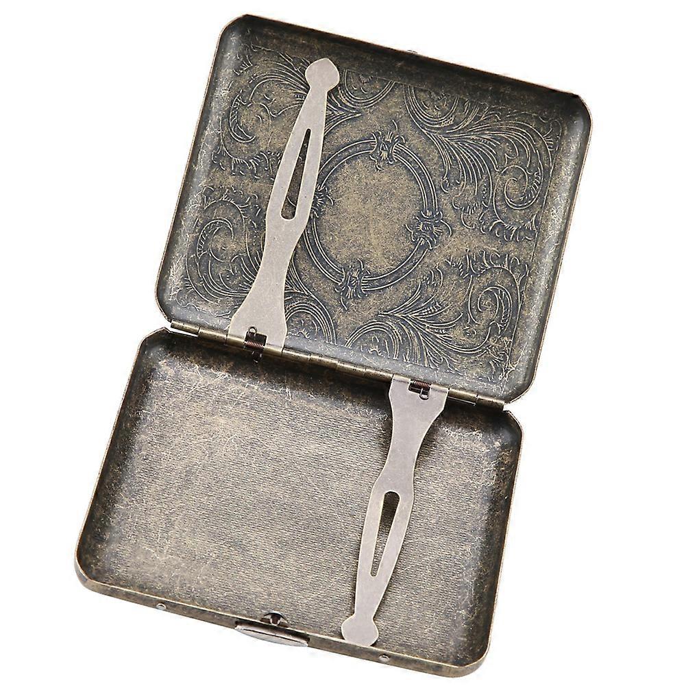 Retro Bronze Metal Cigarette Box Case Double Sided Pocket Holder for 20 ...