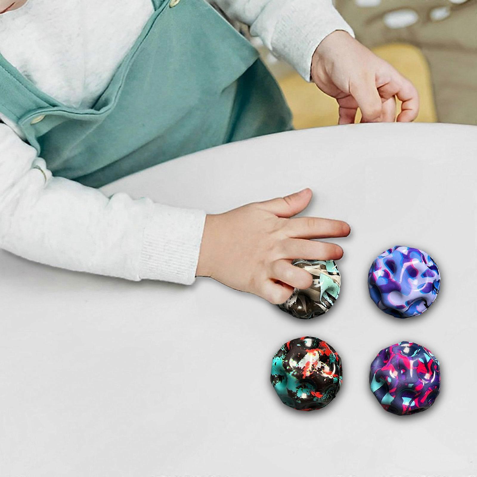 4Pcs Moon Ball, Rubber Bouncing Ball, Improve Hand Eye Coordination ...