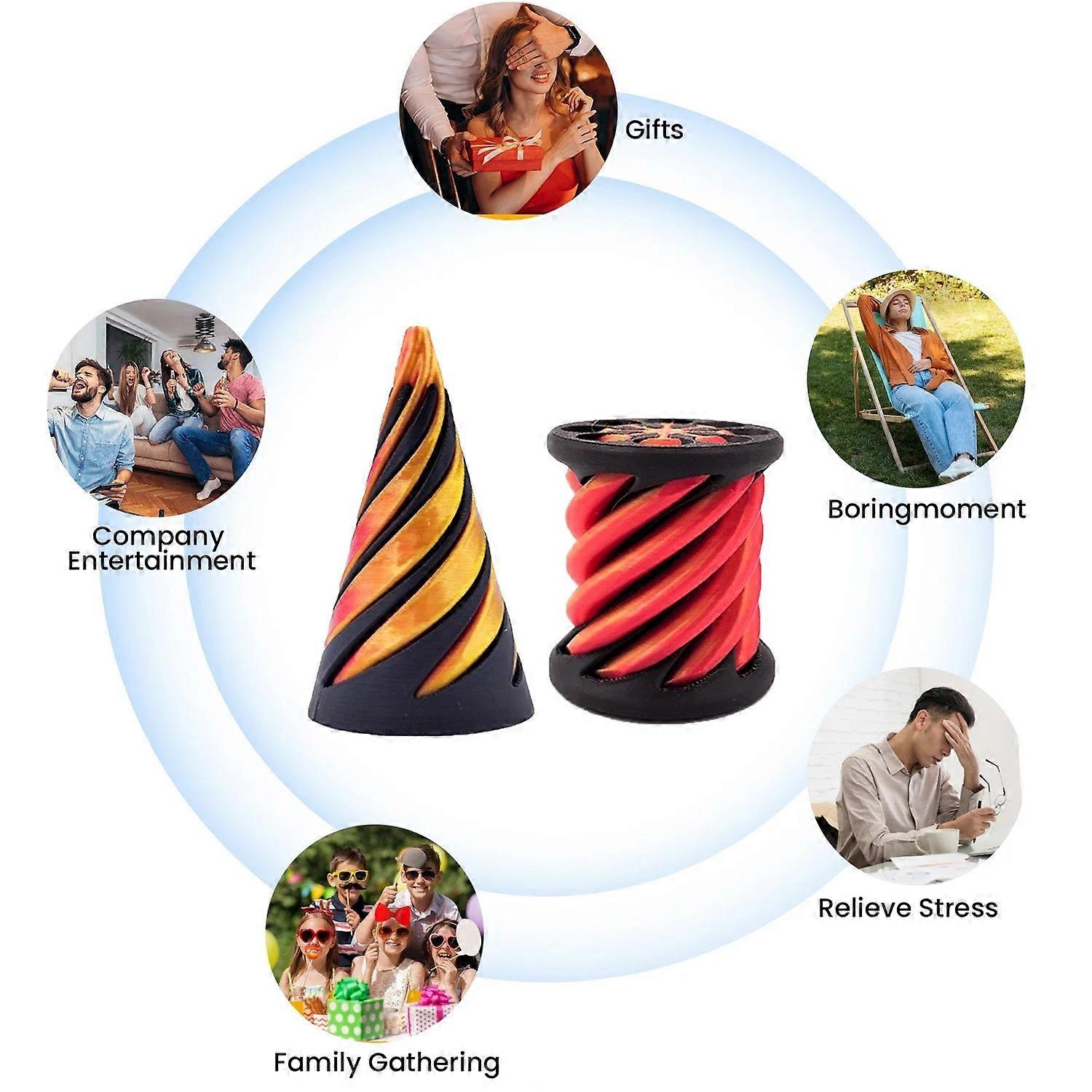 Impossible Pyramid Passthrough Sculpture 3D Printed Helix Screw Fidget ...