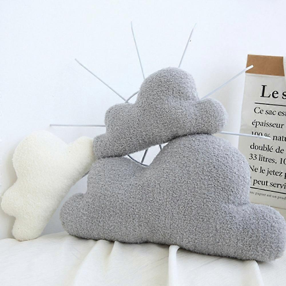 Cloud Shaped Short Plush Throw Pillow Stuffed Back Cushion for Bedroom ...