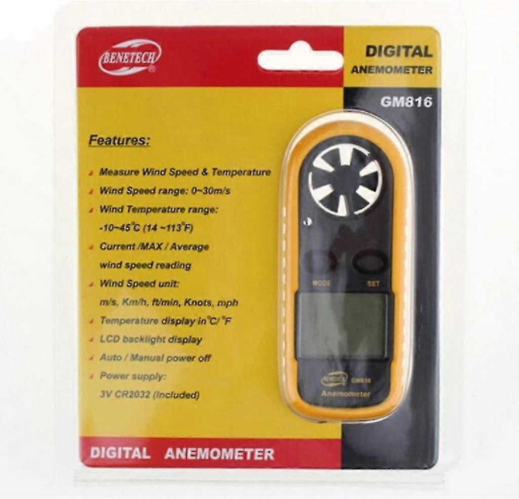 Digital Anemometer Anemometer With Backlit Lcd Display, Measures Air ...