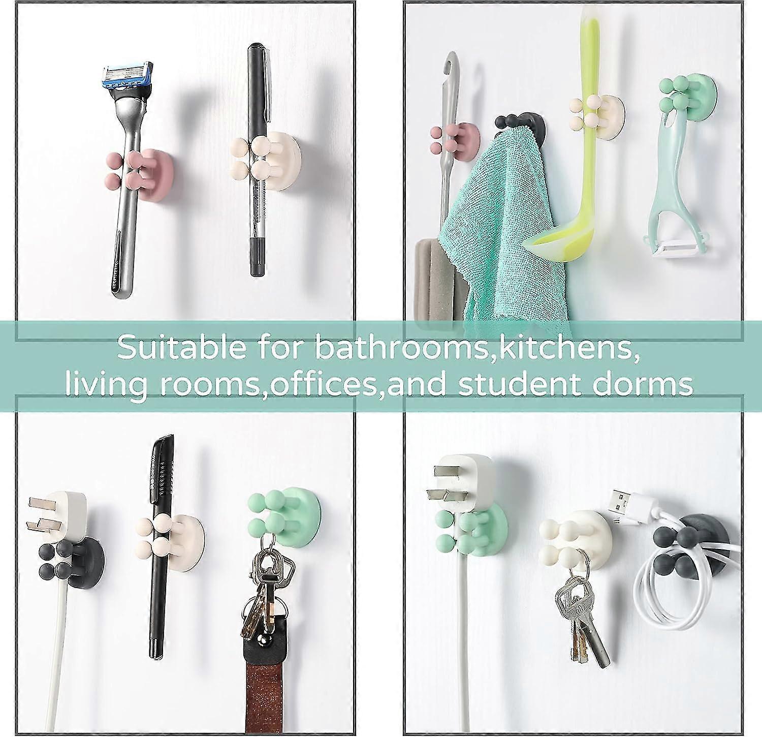 4 Pcs Silicone Toothbrush Holder Razor Holder Multi-Function Hook ...