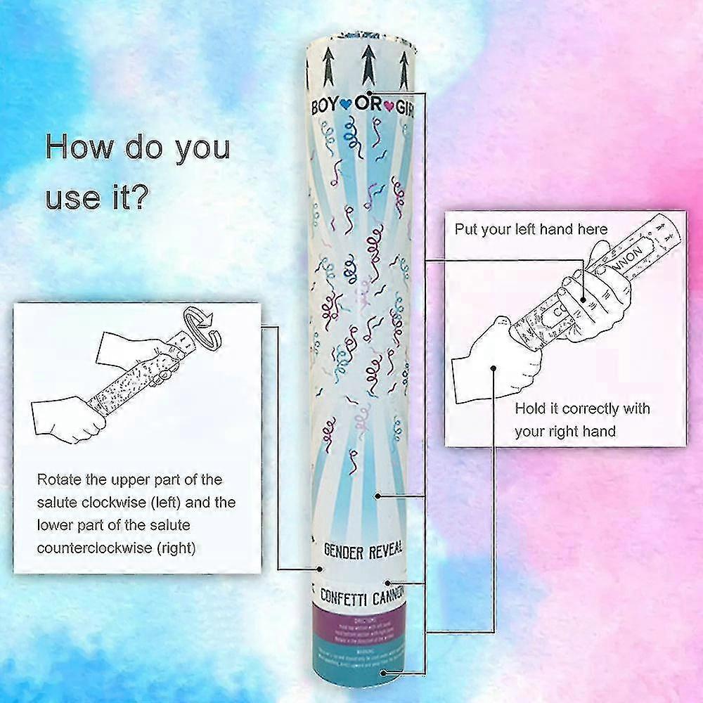 2pcs Powder Cannons 31cm Non Toxic Powder Poppers Gender Reveal Party ...