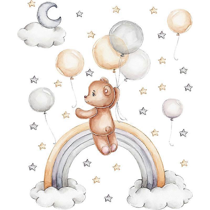 Bear Pattern Wall Stickers Tear-resistant PVC Children Room Wall Decal ...