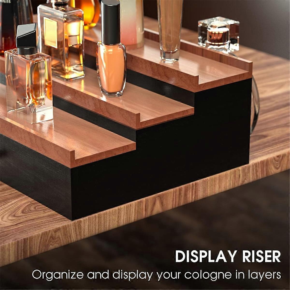 Wooden Cosmetics Storage Box Perfume Display Stand with Hidden Drawer ...