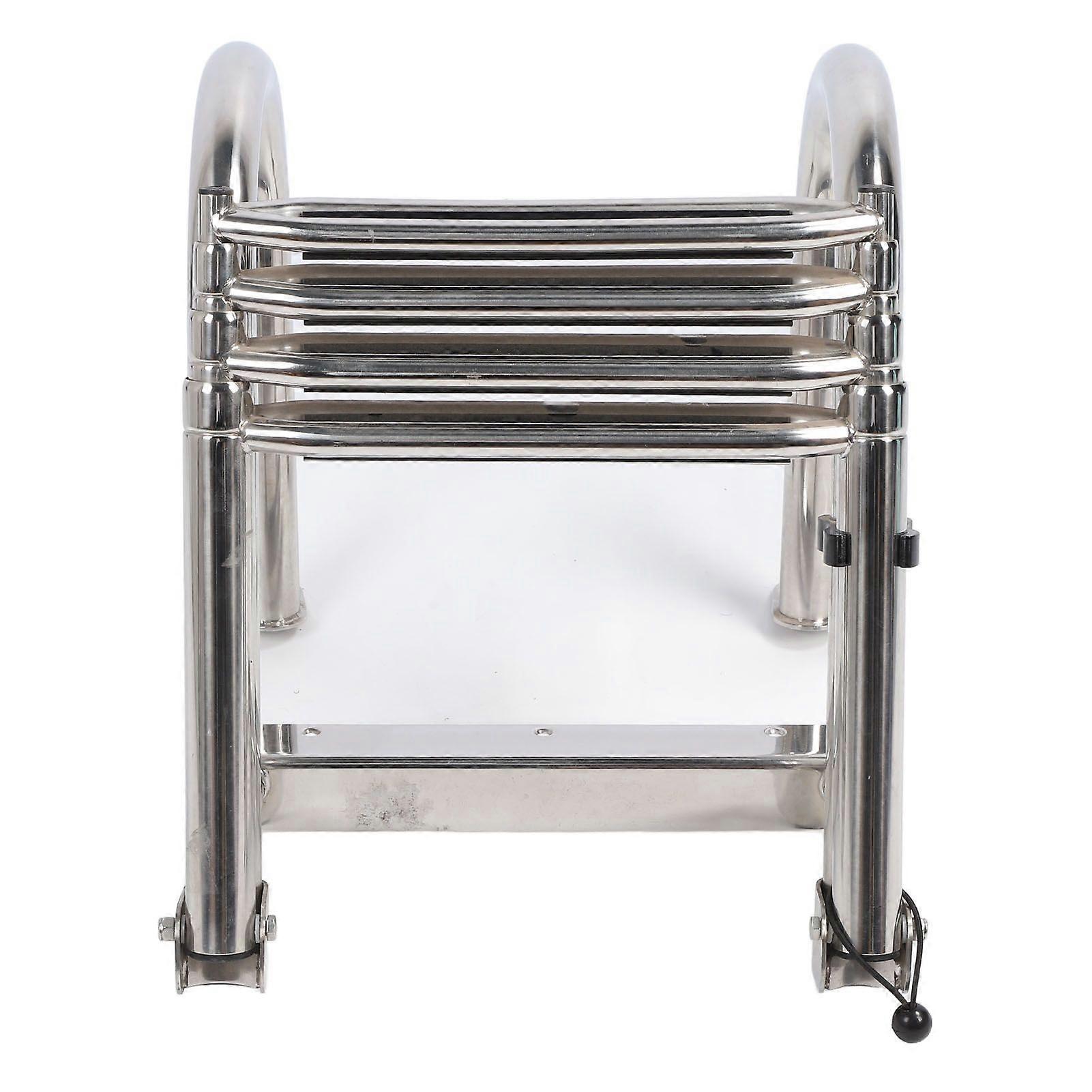 4 Step Boat Pontoon Ladder 316 Stainless Steel Anti Slip Folding ...