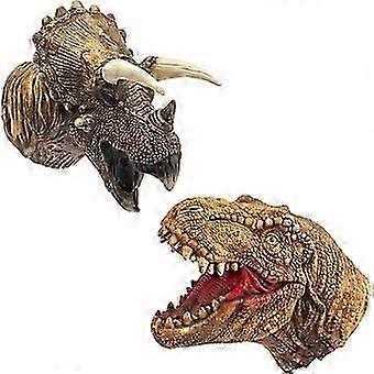 Dinosaur Hand Puppets Realistic Latex Soft Animal Head Toys Set, Hand ...