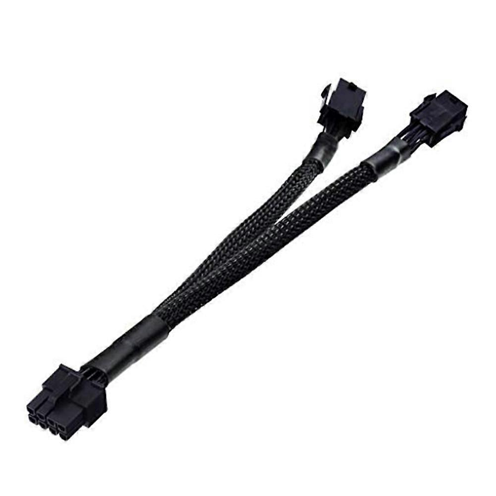 Dual 6 Pin Female to 8 Pin Male GPU Power Adapter Cable Braided Sleeved ...