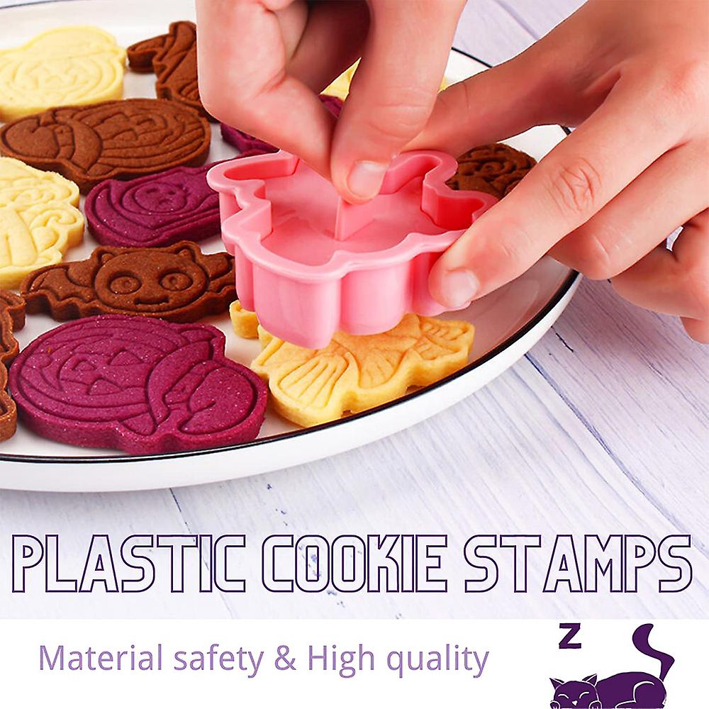 Halloween Cookie Cutters, 8 stil 3d tecknad film Pressbara kex former ...