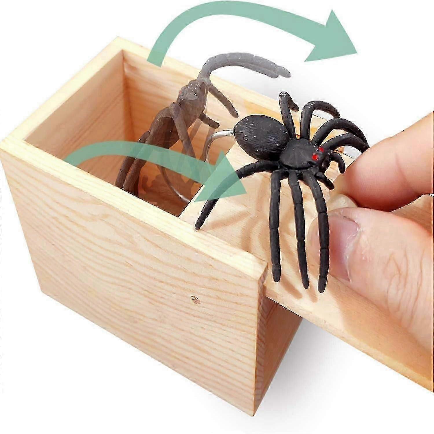 Spider Scare Prank Box,Handmade Fun Joke Scarebox Toy, Hilarious Wooden ...