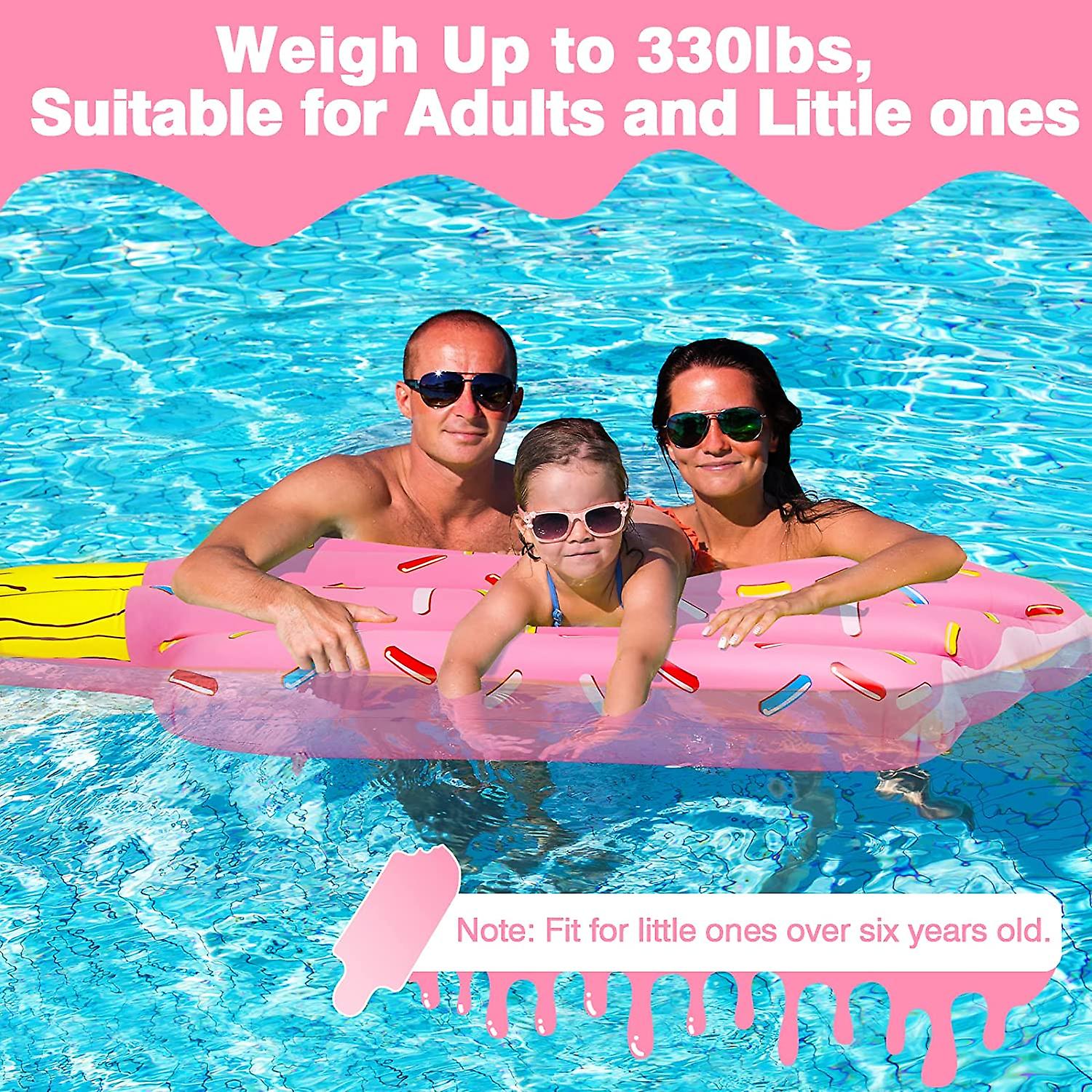 Inflatable Floating Row, Ice Cream Popsicle Float Raft Swimming Pool ...