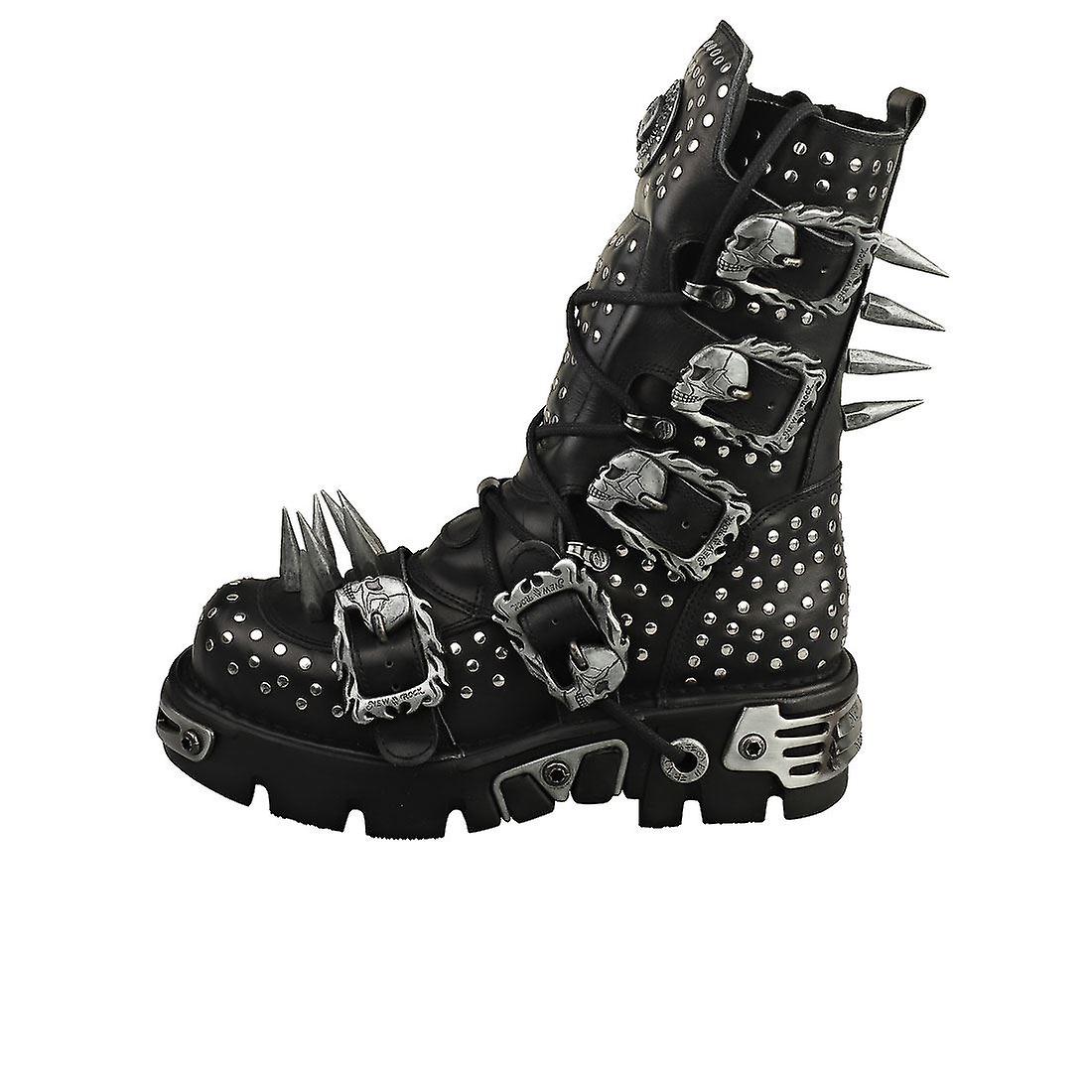 New Rock Boot Metallic M-1535-s1 Unisex Platform Boots in Black Silver ...
