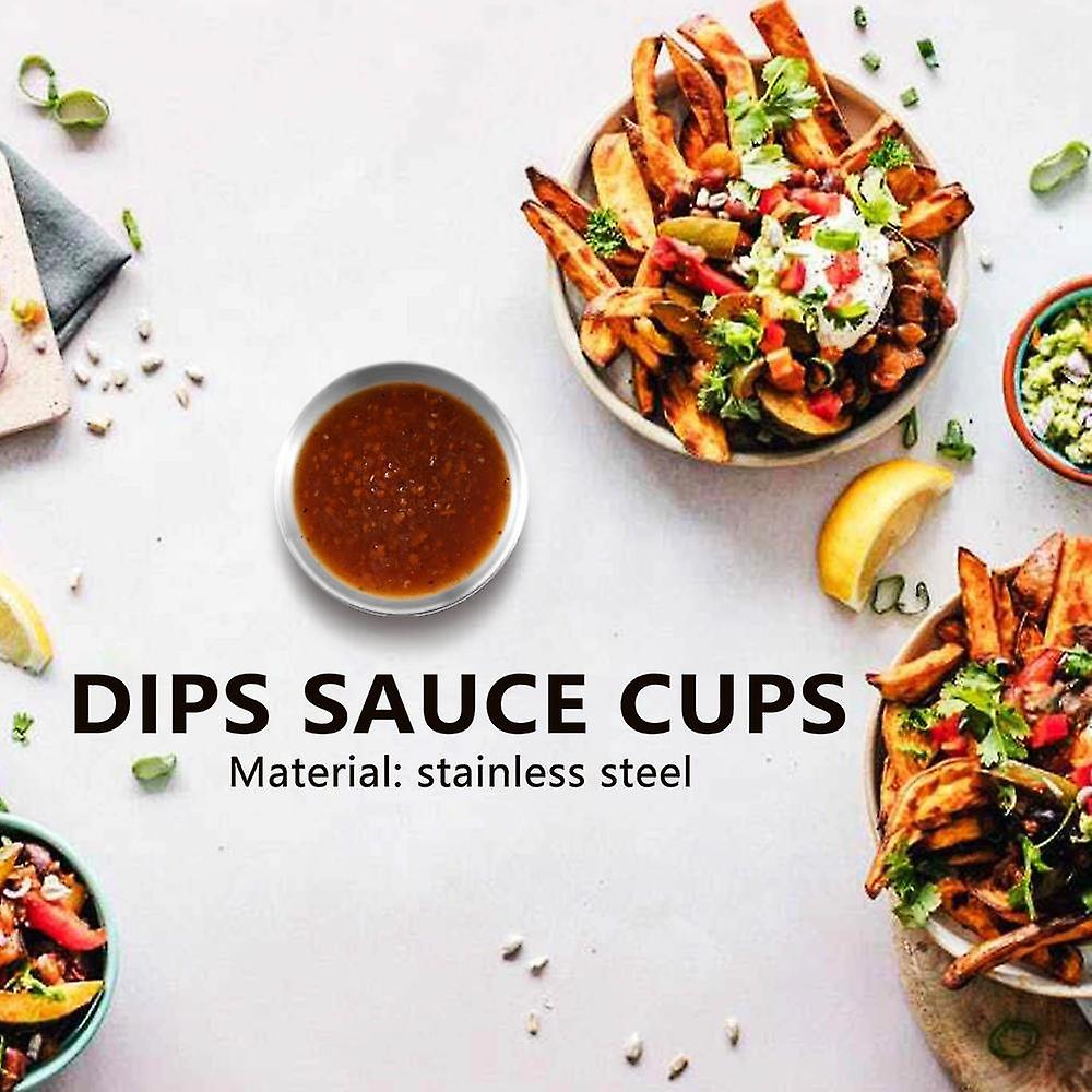 12 Pack Stainless Steel Condiment Sauce Cups,commercial Grade Dipping ...