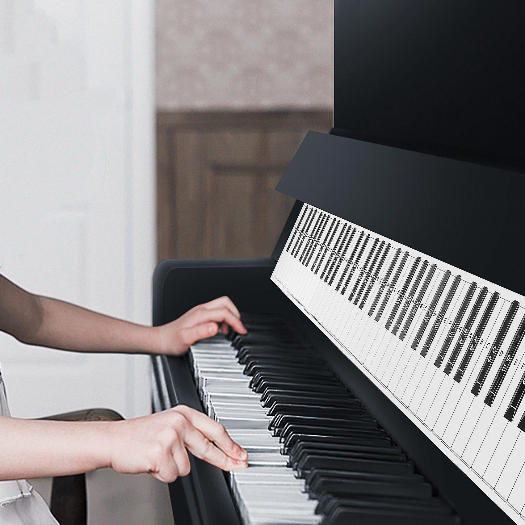 88 Key Practice Keyboard Piano & Note Chart For Behind The Piano Keys ...