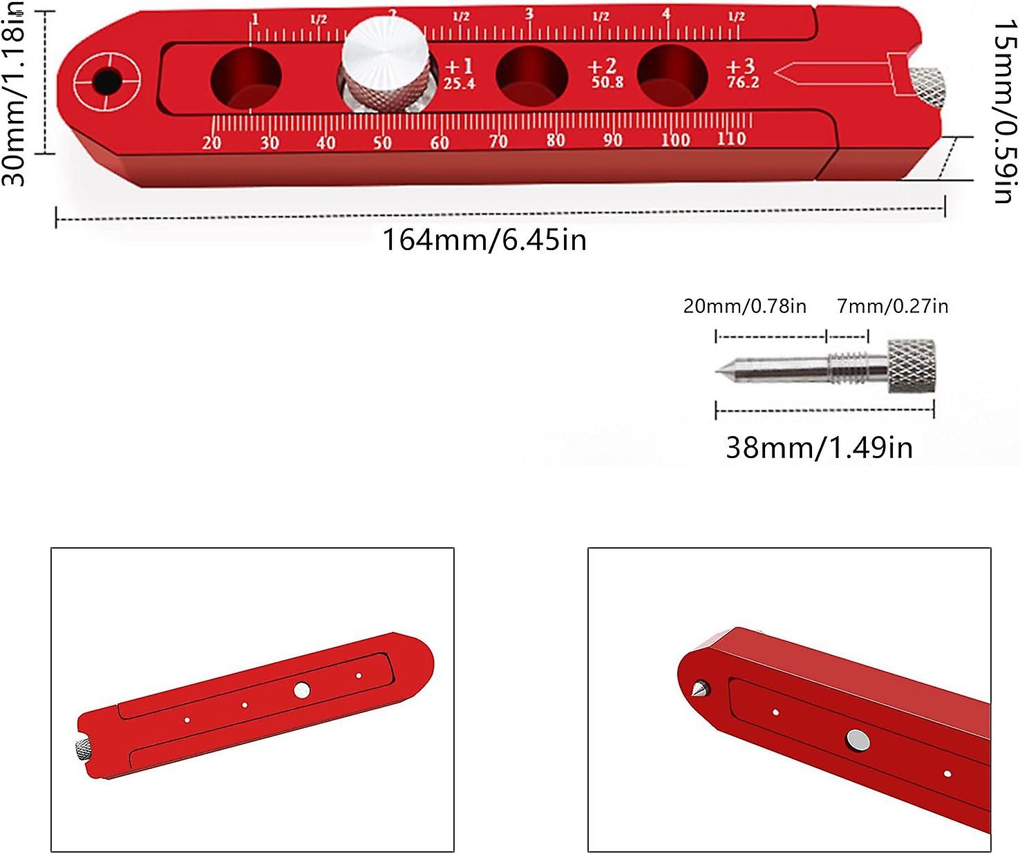 Carpenter's Compass Aluminum Alloy Profession Adjustable Round Ruler ...