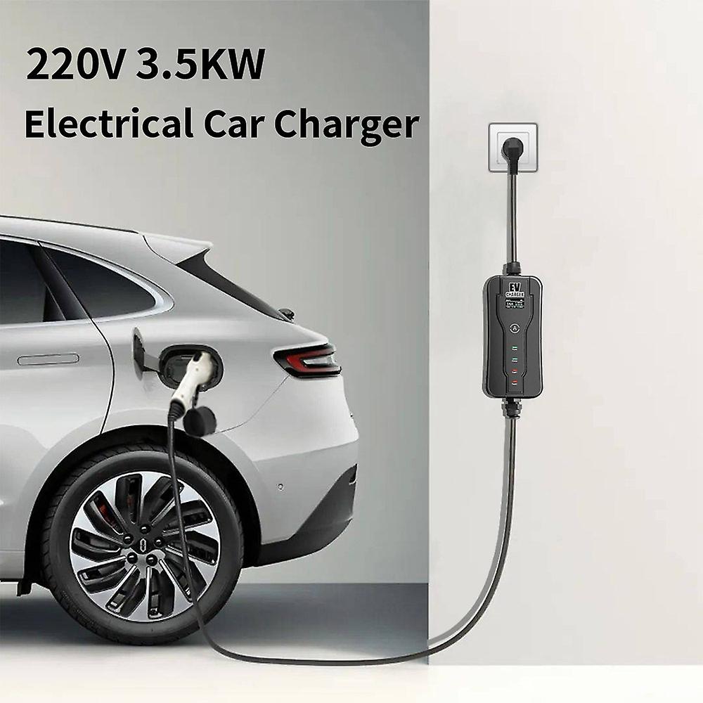 3.5kw 16a Ev Charger Type2 Adjustable Current Reservation Time Charging ...