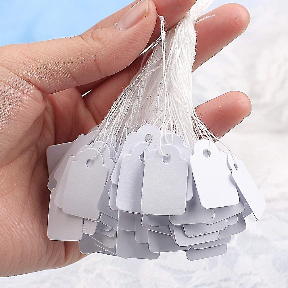 500 Pieces Jewelry Price Tags, White Strung Tags Paper Marking Tags ...