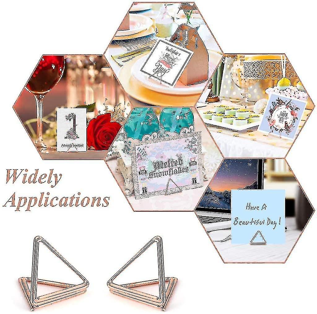 Place Card Holder Triangle 2.3 Cm 20 Pieces Gold Place Holder Place ...