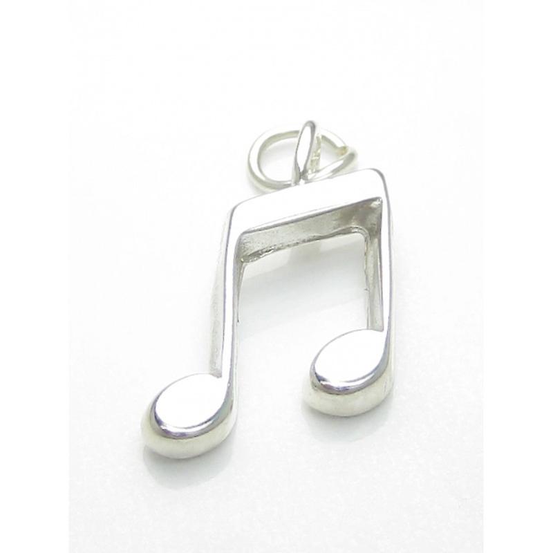 Music Note Sterling Silver Charm - Pendant .925 X 1 Musical Notes ...