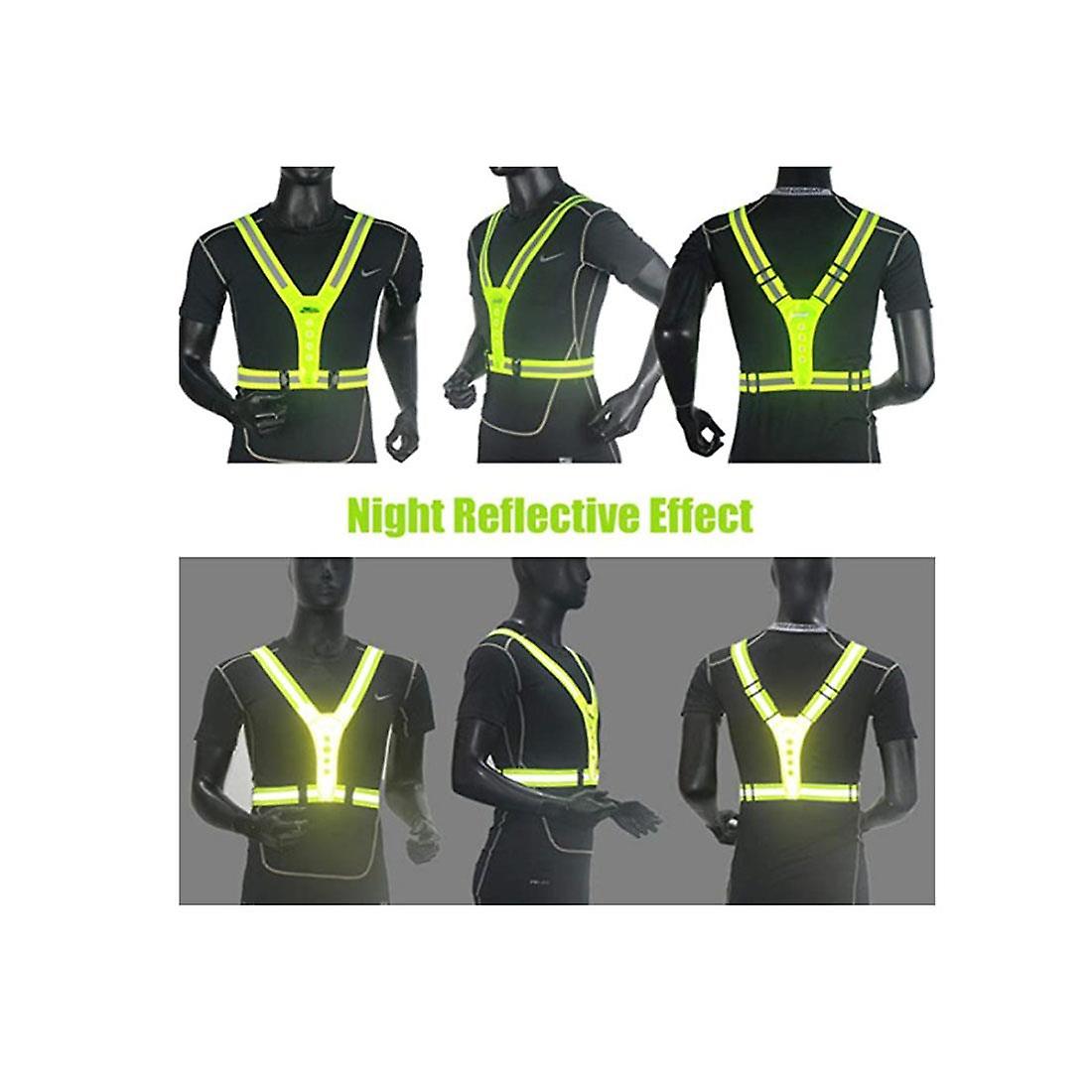 Safety Hi Viz Reflective Flashing Belt Cycling Walking Running Bike ...