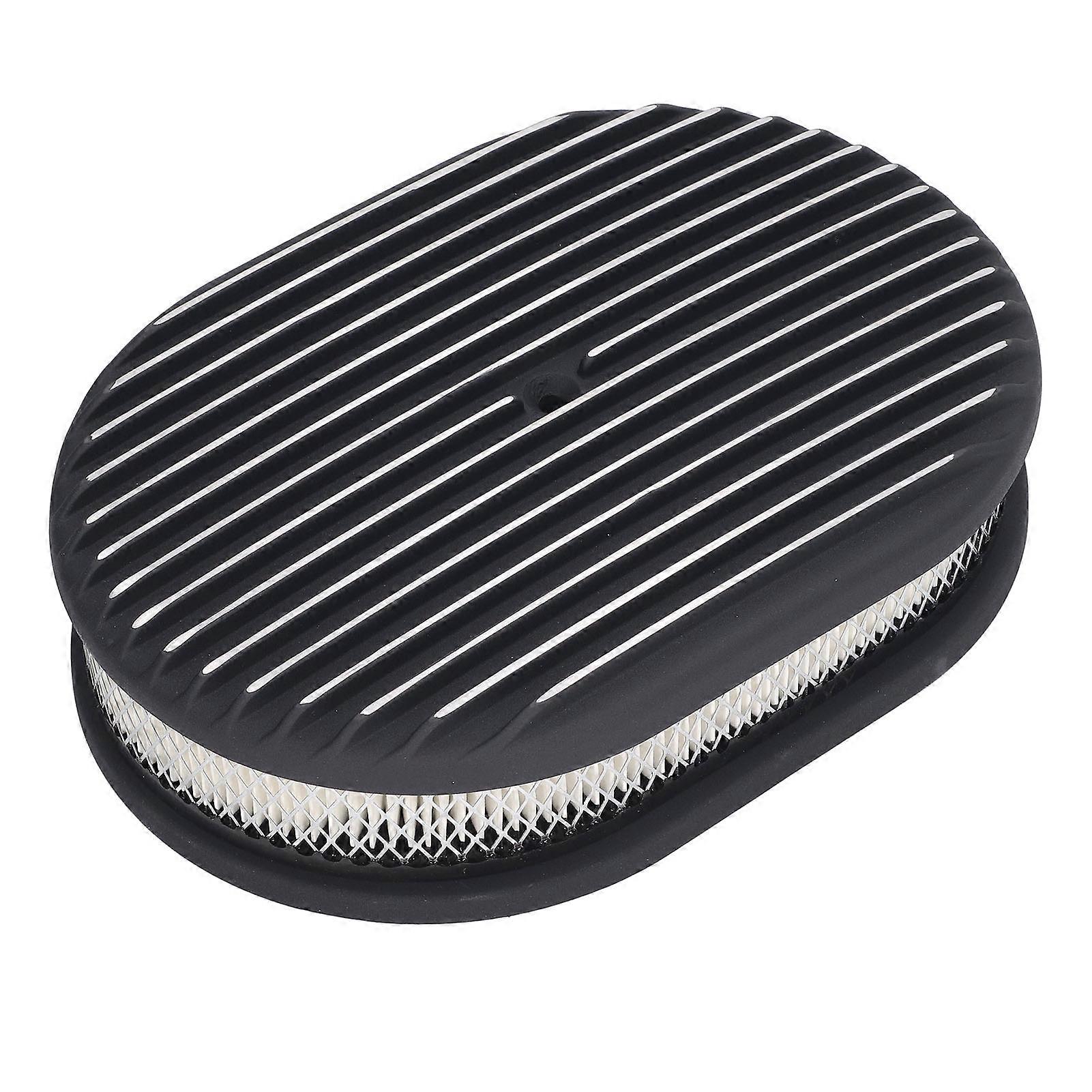 Full Finned Air Cleaner Aluminium Alloy Black for 5 1/8in 4 Barrel ...