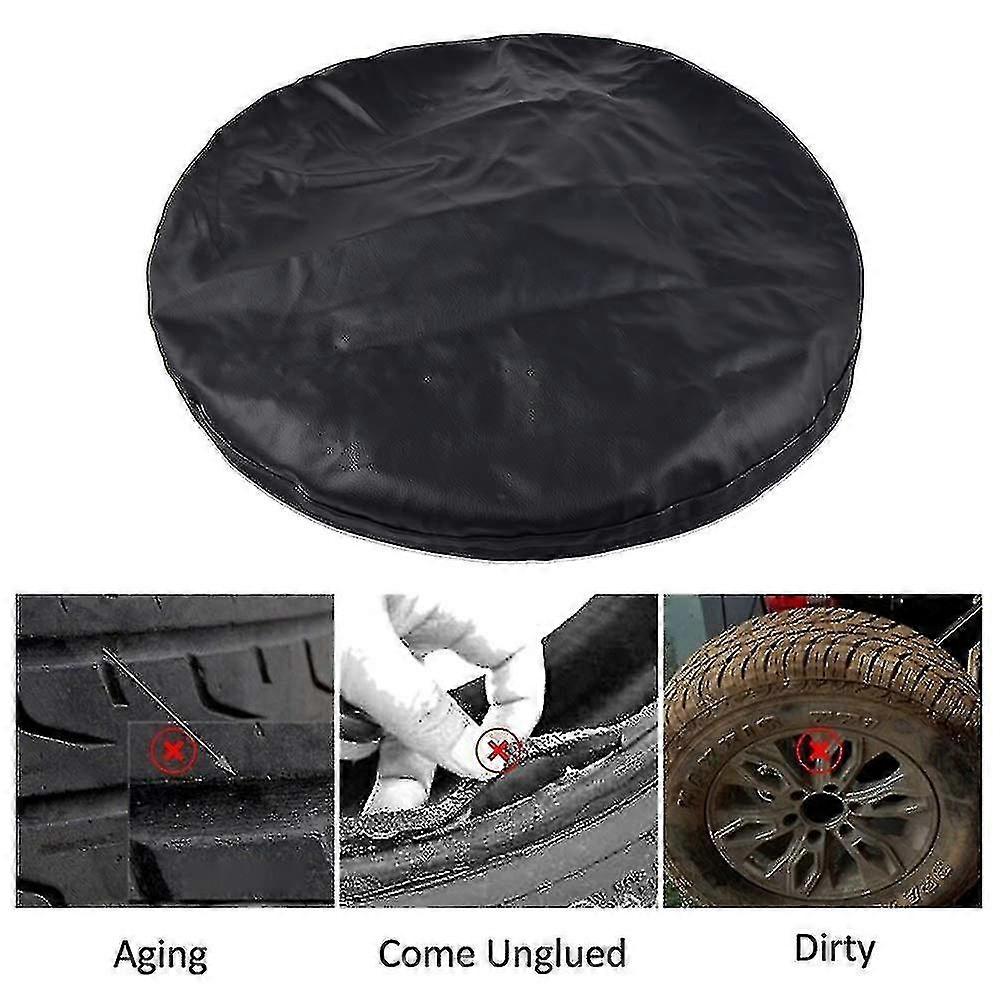 Black Spare Tire Cover Wheel Tyre For Trailer Car Truck Pvc Waterproof ...