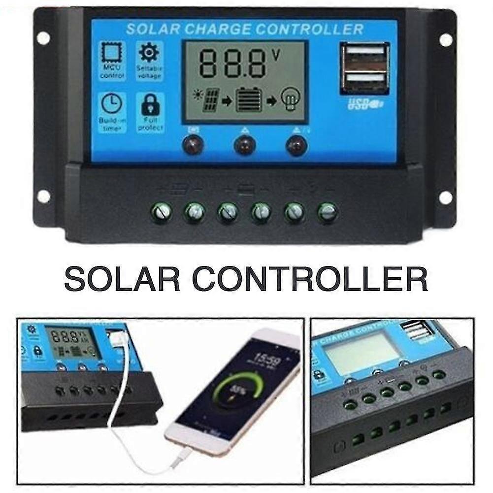 12v/24v Auto Solar Panel Battery Controller Digital Display Solar ...