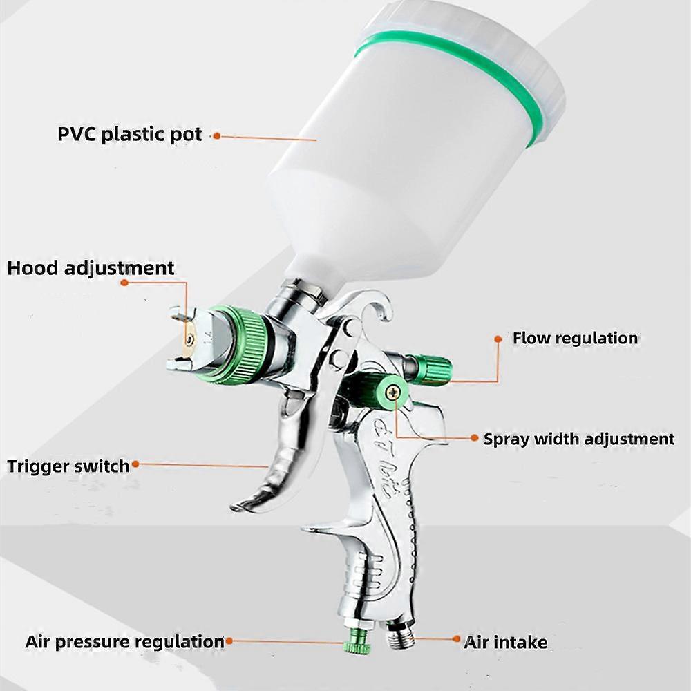 HVLP High atomization Spray Gun 600ml Cup 1.4Mm 1.7Mm 2.0Mm Gravity ...