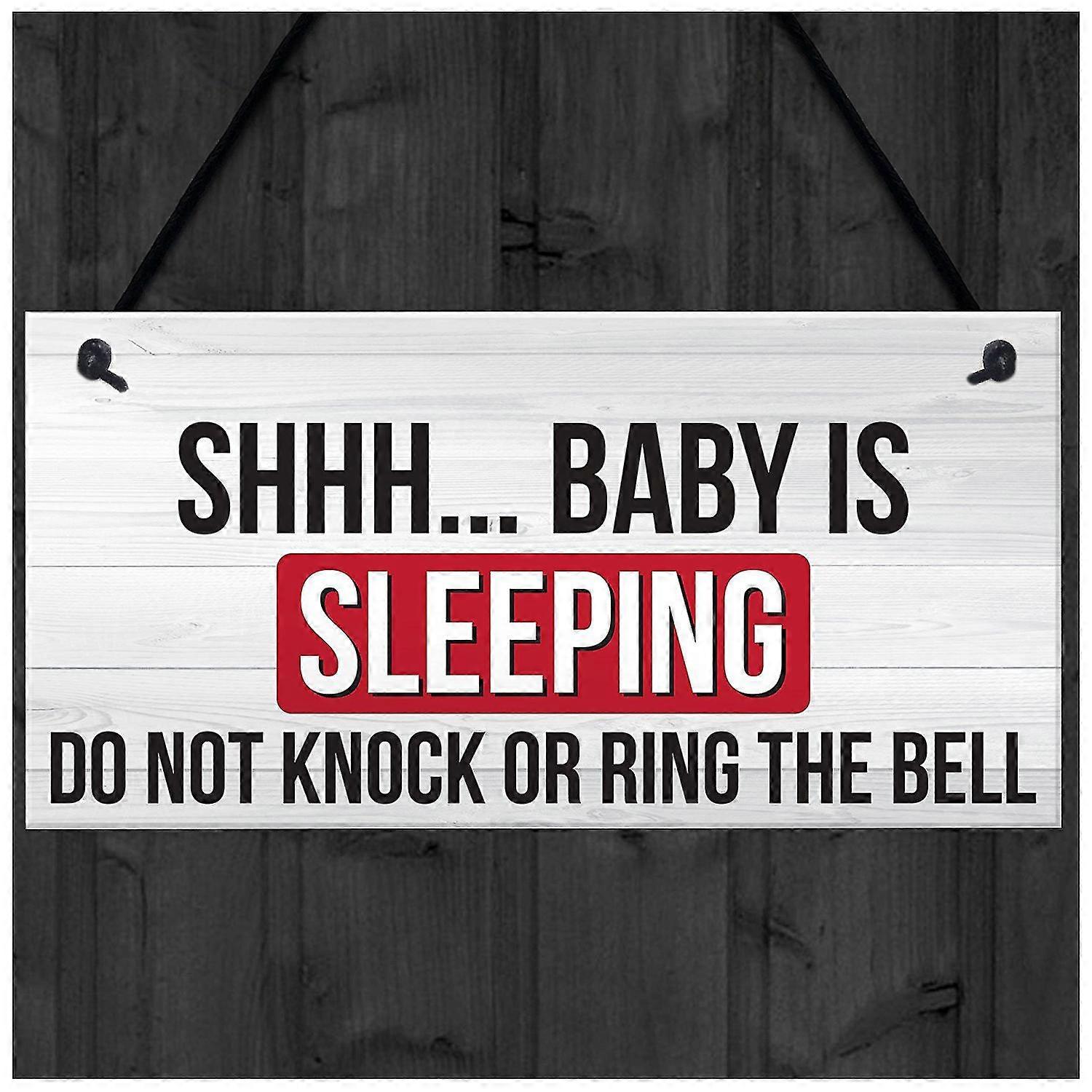 Shh.. Baby Is Sleeping Do Not Disturb Nursery Hanging Plaque Baby Door ...