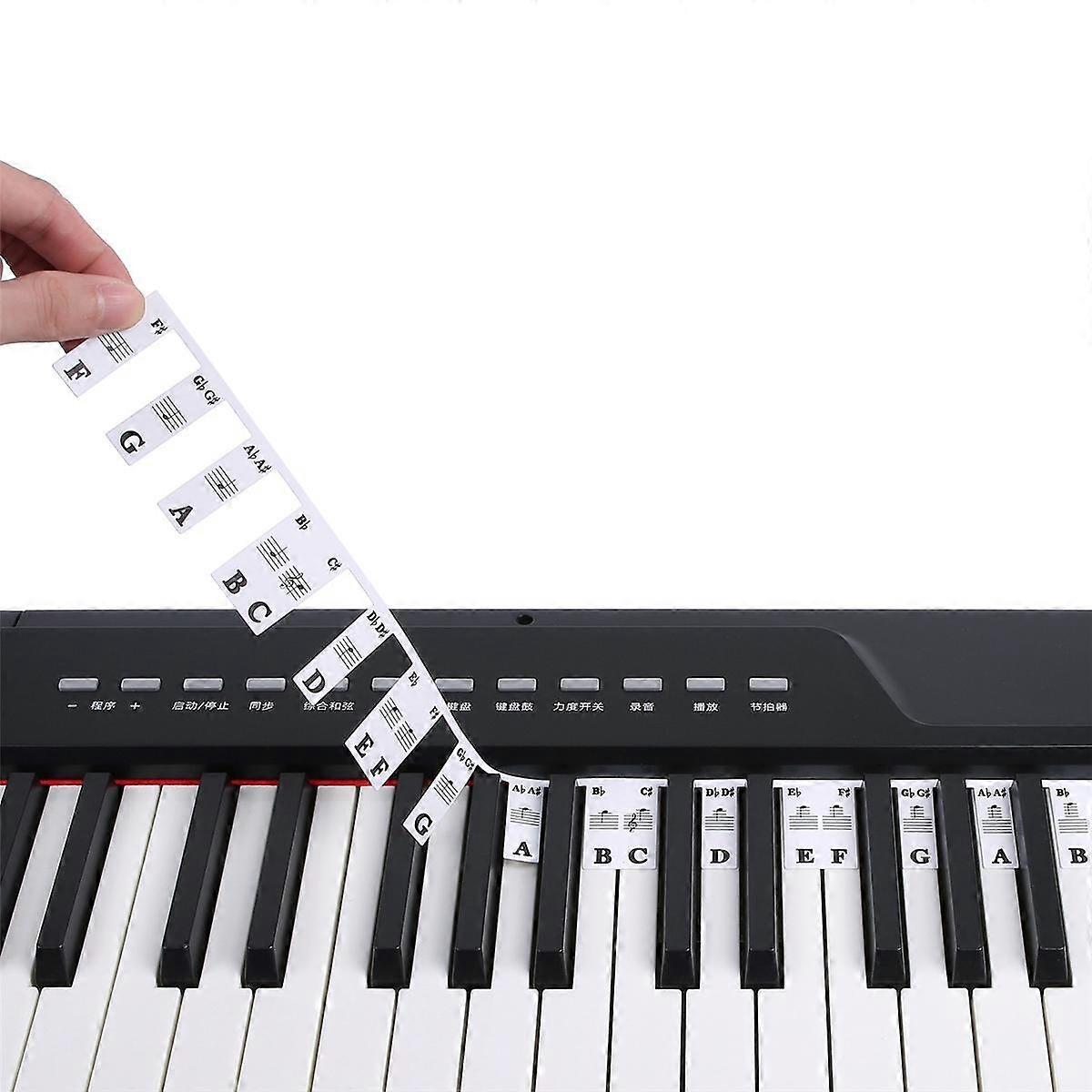 88 Key Removable Piano Keyboard Stickers Stave Notation Note Strip ...