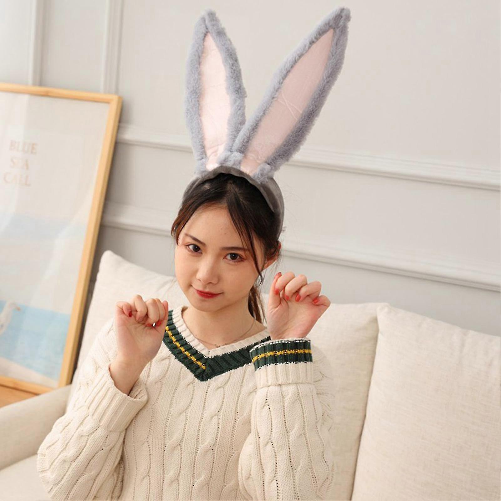 Bunny Headband Lovely Long Rabbit Ears Headpiece Soft Cross-dressing ...
