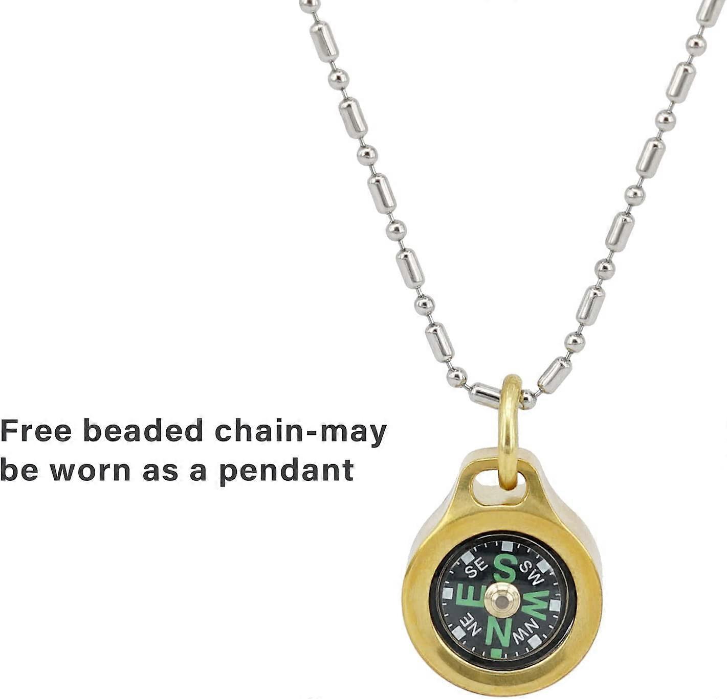 Titanium/Brass Mini Compass, Teardrop Shaped Outdoor Compass ...