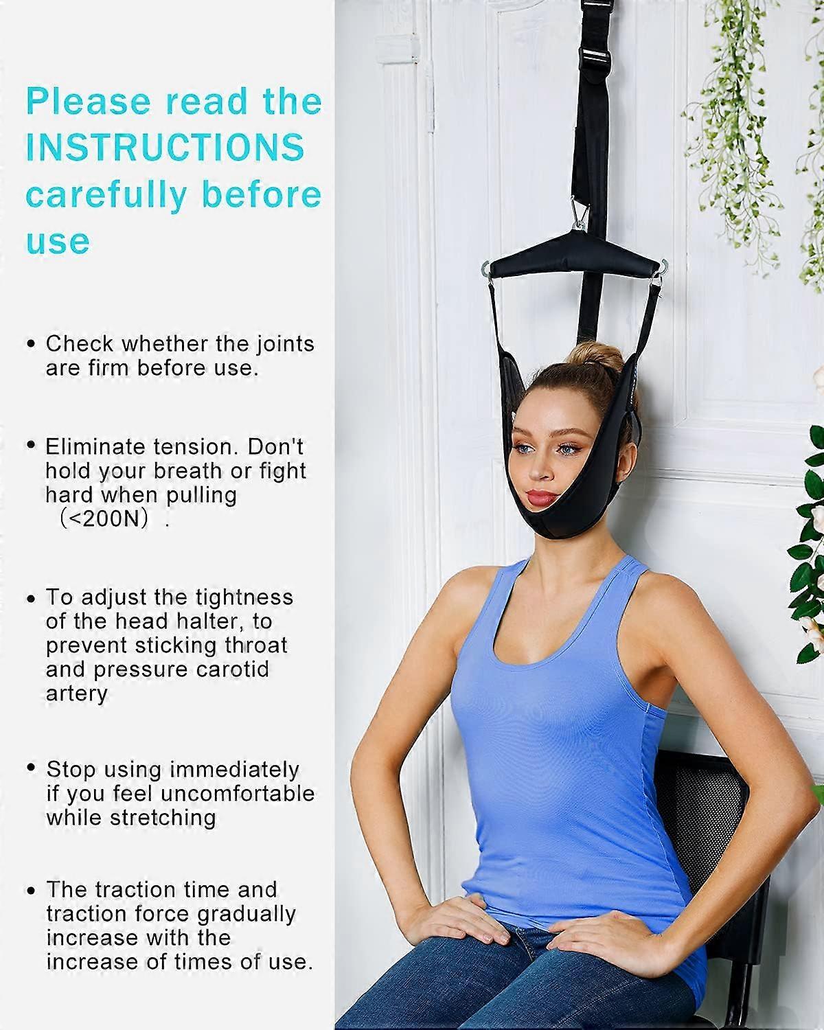 Cervical Neck Traction Device Over Door for Home Use, Portable Neck ...