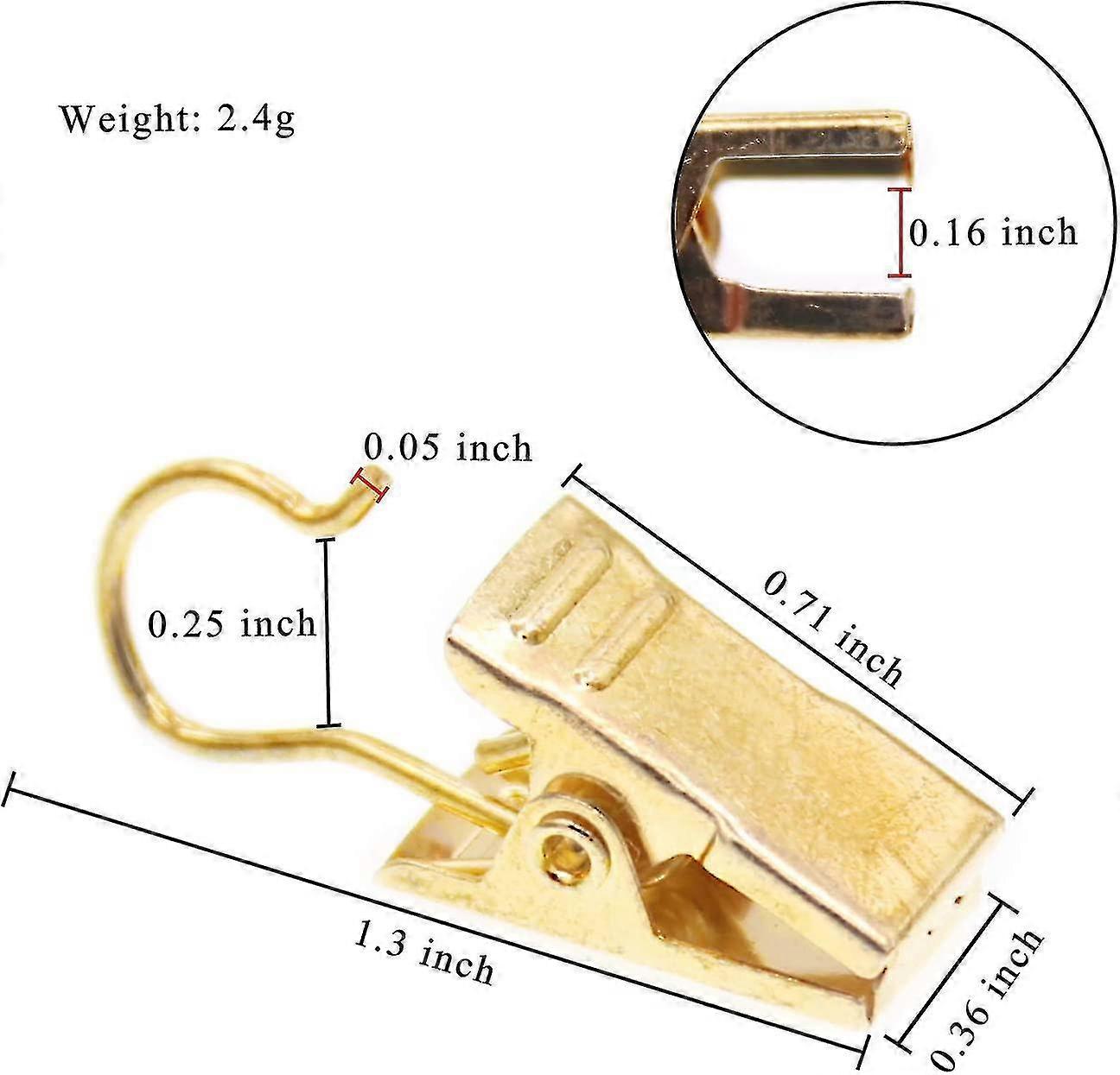 100 Pack Clip Hook Set Stainless Curtain Clips For Hanger Photo Light ...