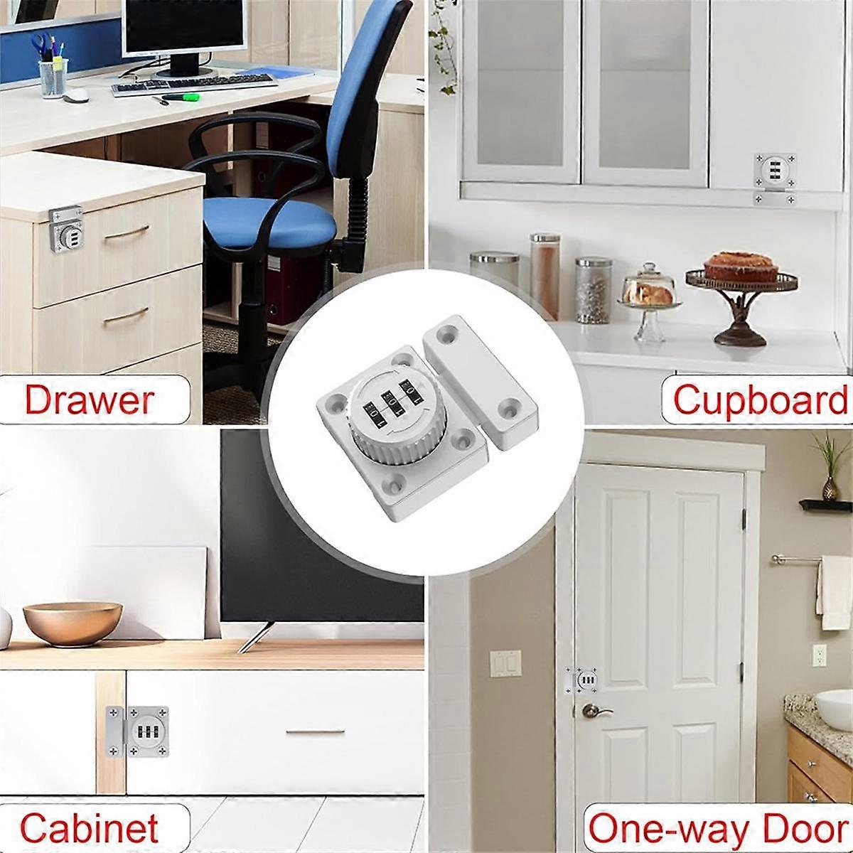 Cabinet Door Latch Keyless Combination Lock Cabinet Mechanical 3-Digit ...